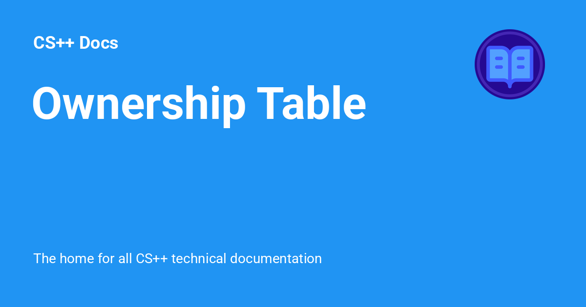 Ownership Table - CS++ Docs